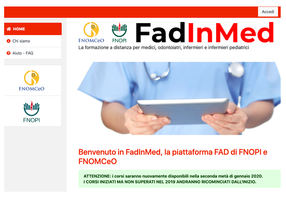 FADINMED: la piattaforma FAD per FNOMCeO e FNOPI - Zadig